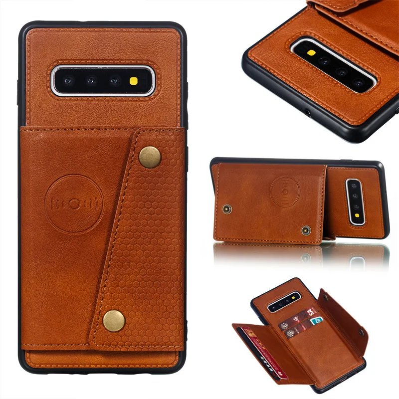 For-Samsung-Galaxy-S10-Plus-Case-PU-Leather-Flip-Wallet-Case-For ...
