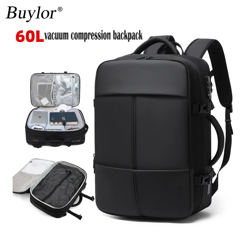 Buylor New Men's Backpack Vacuum Compression Backpack Multifunctional ...
