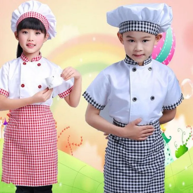 Kids Chef Costume Uniform Cook Hat Restaurant Cosplay Full Set School ...