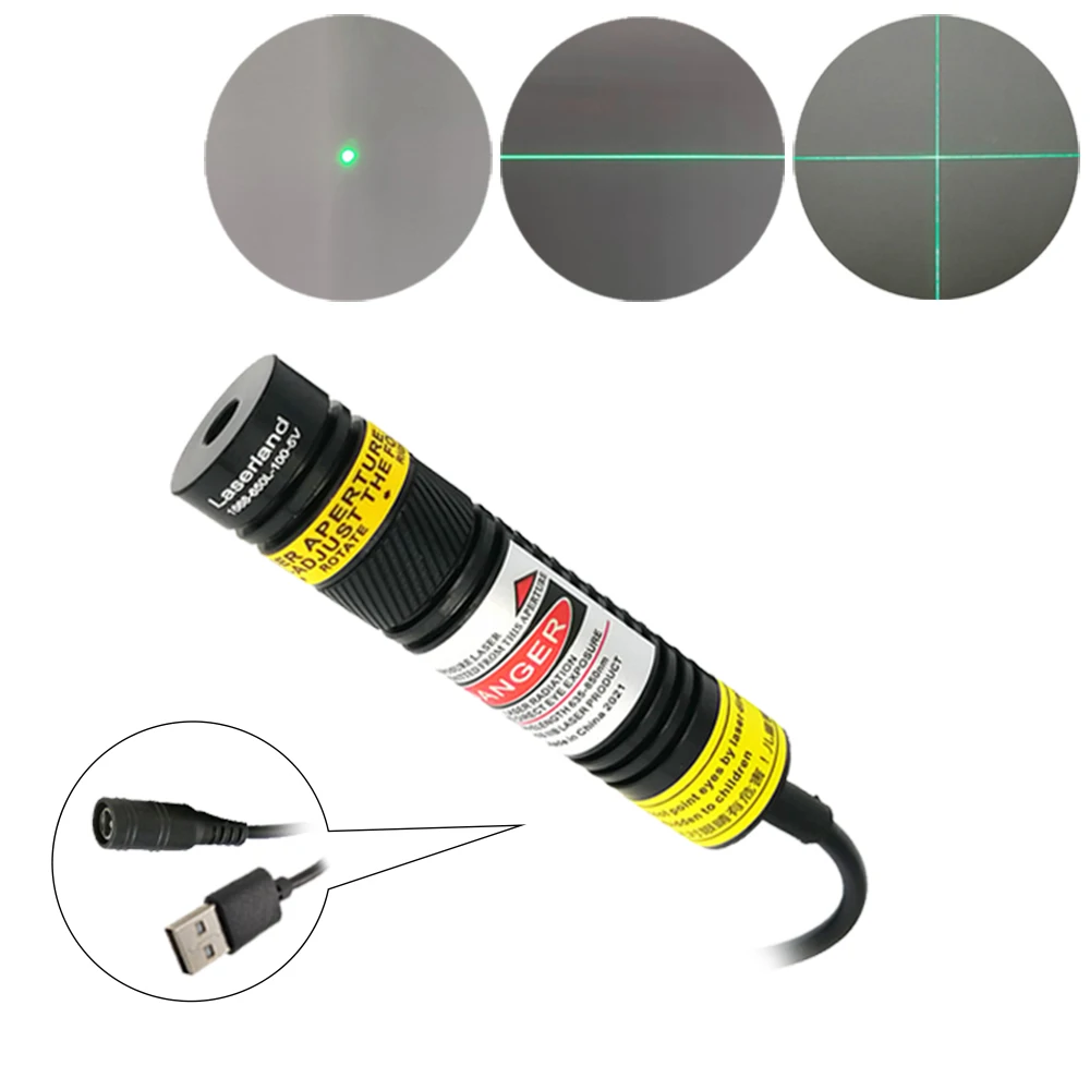Green Dot Line Cross Laser Diode Module Projector Glass Lens for ...