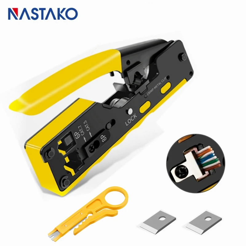 All In One Easy RJ45 Passthrough Crimper RJ45 Crimping Tool RJ45 ...