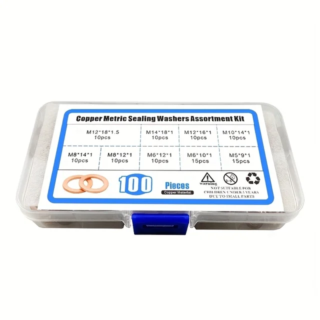 100/200/280/300Pcs Washer Copper Sealing Solid Gasket Washer Sump Plug ...