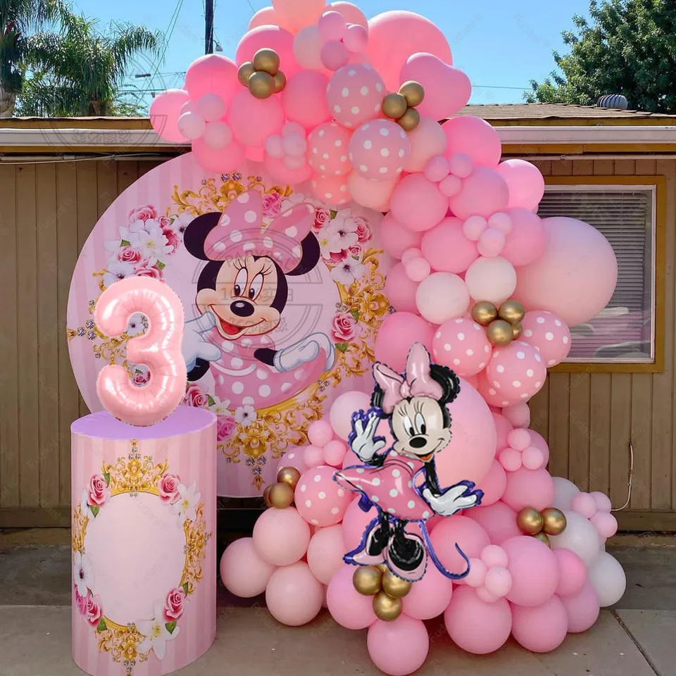 Globos De Minnie Mouse Rosas Kits 6pz Globos Metalicos Minnie Mouse