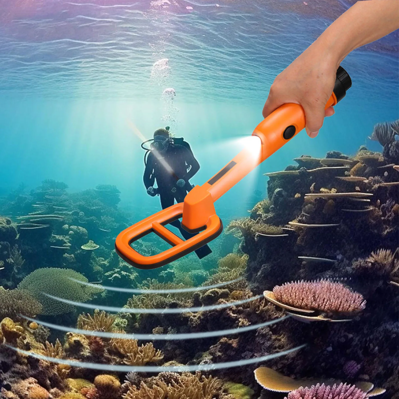 Underwater Metal Locator Sound Vibration Reminder Handheld Portable ...