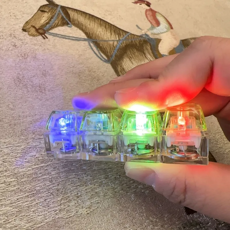 Light Up Keyboard Key Stress Relief Keychain Clickable LED Button Key ...