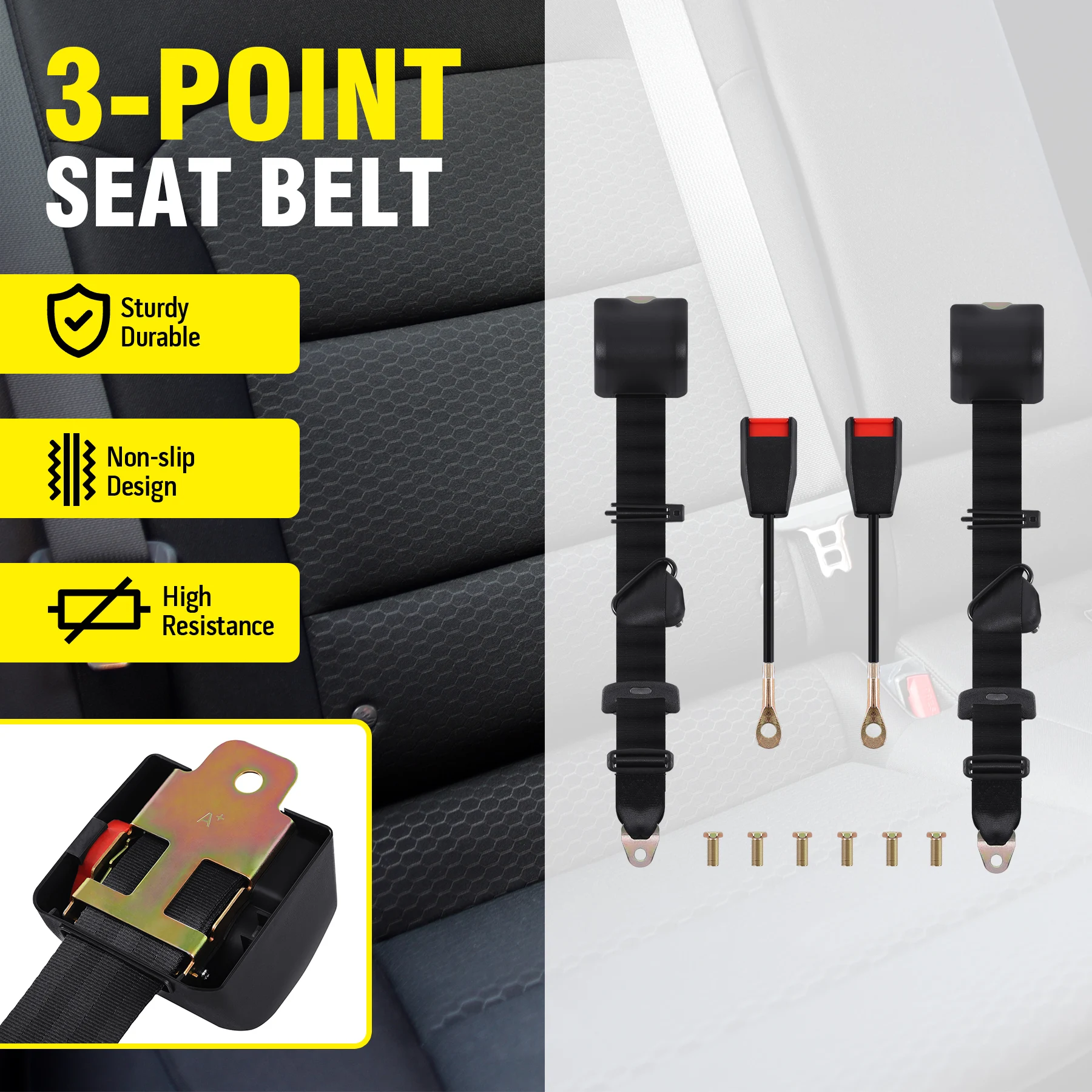 Universal-Auto-Car-Seat-Belt-3-Point-Adjustable-Automatic-Belt-Safety ...