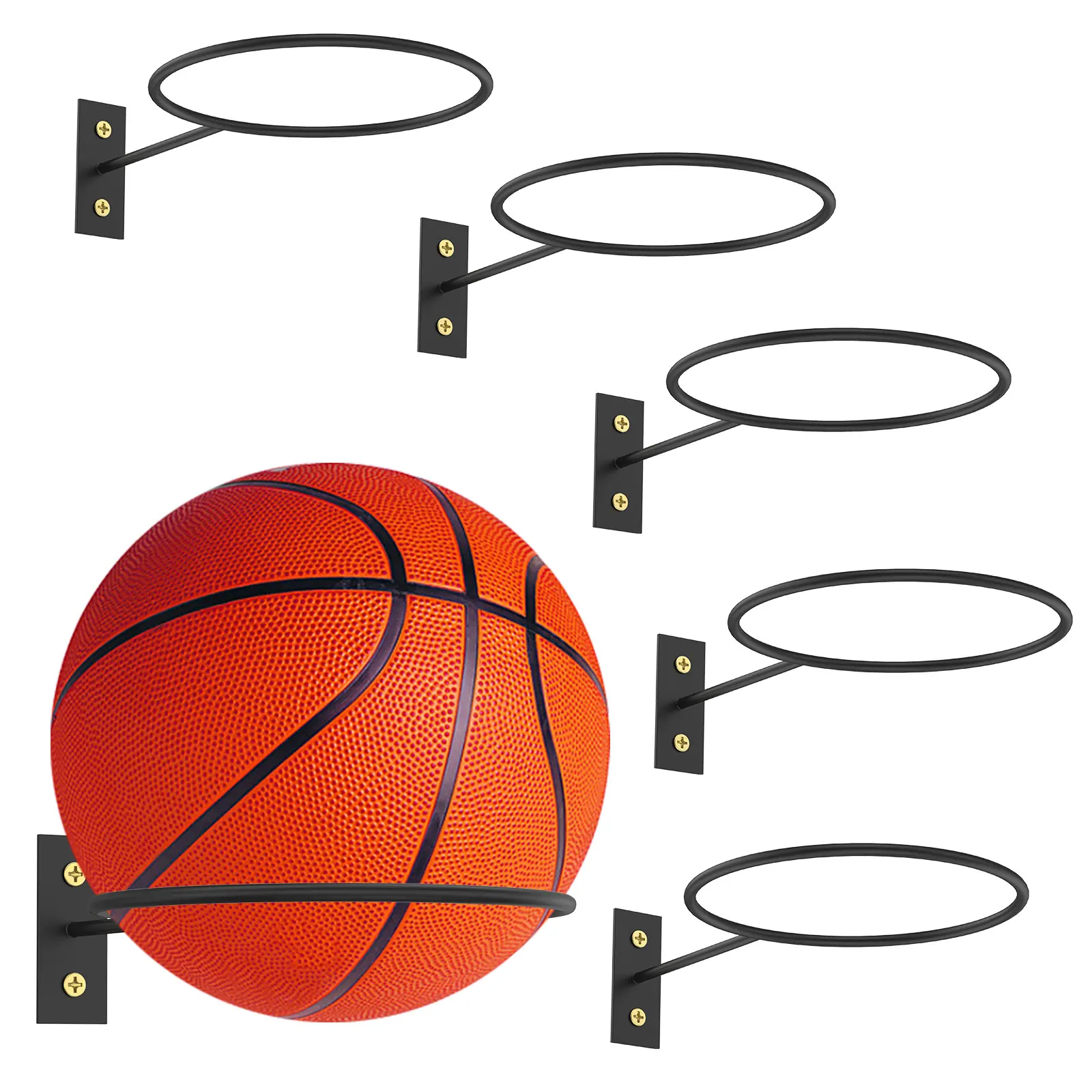 6Pcs-Ball-Storage-Rack-Wall-Mounted-Ball-Holder-Space-Saving-Display ...