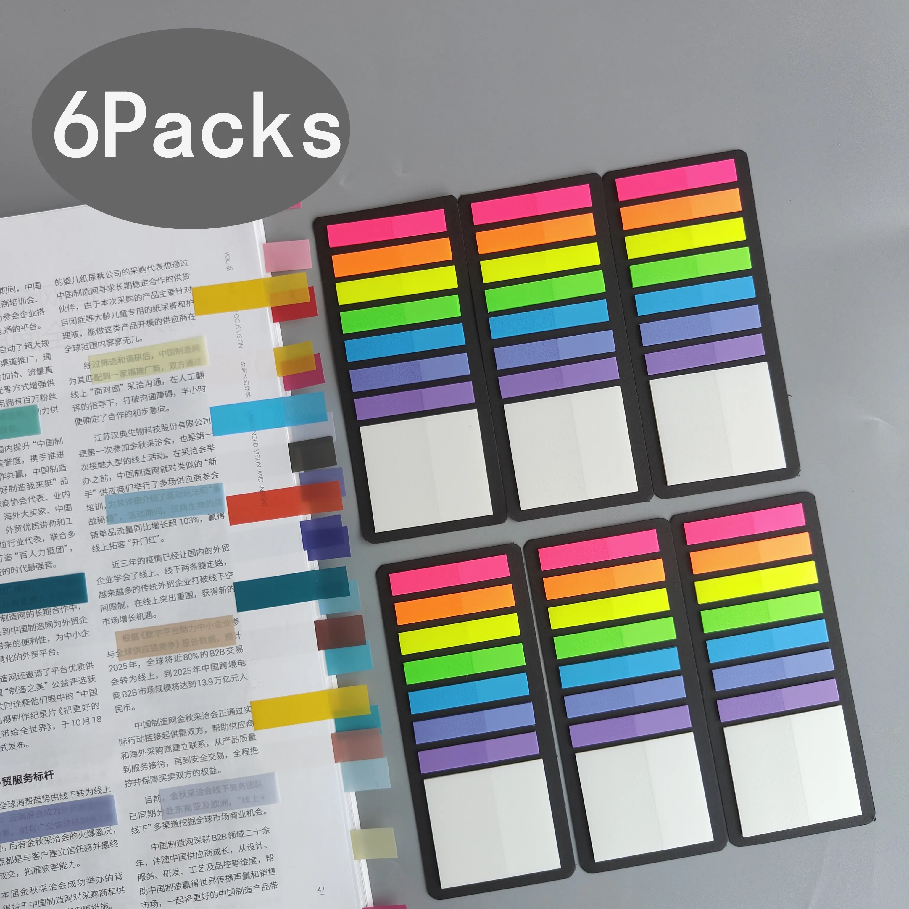 6-Packs-Transparent-Sticky-Notes-Tab-Self-Adhesive-Kawaii-Clear ...