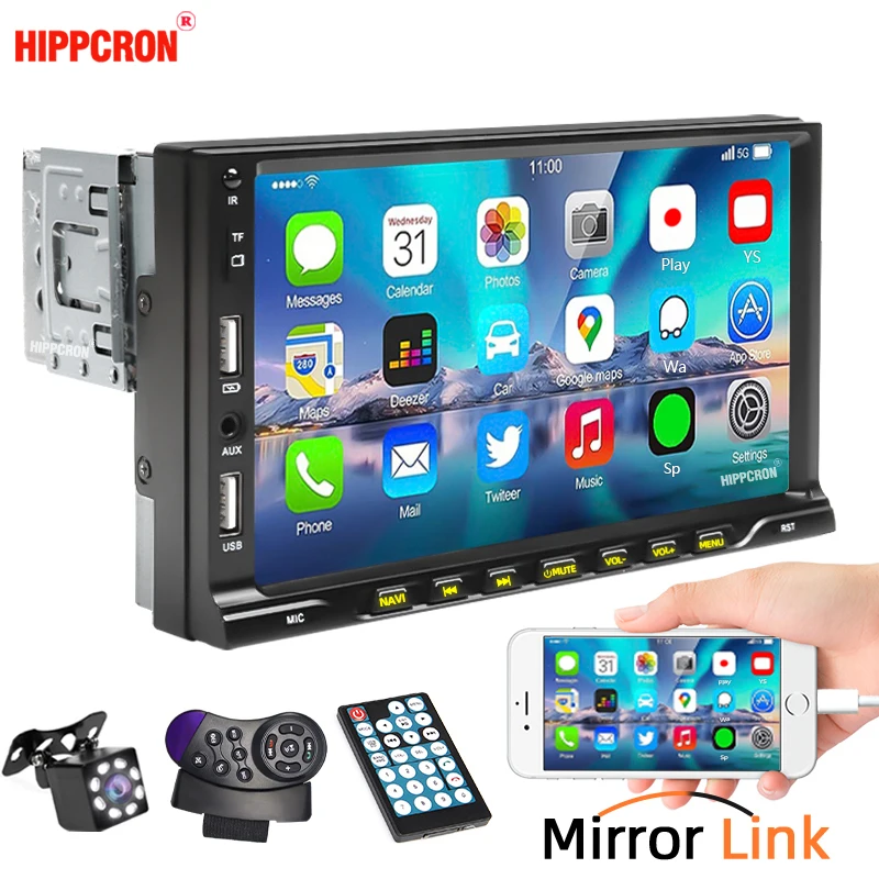 Hippcron-reproductor-Multimedia-MP5-para-coche-autorradio-Universal-1-Din-de-7-pulgadas-pantalla ...
