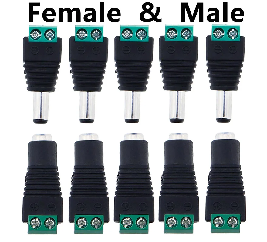 5pairs-DC-12V-Male-Female-Connectors-2-1-5-5mm-Power-Plug-Adapter-Jacks ...