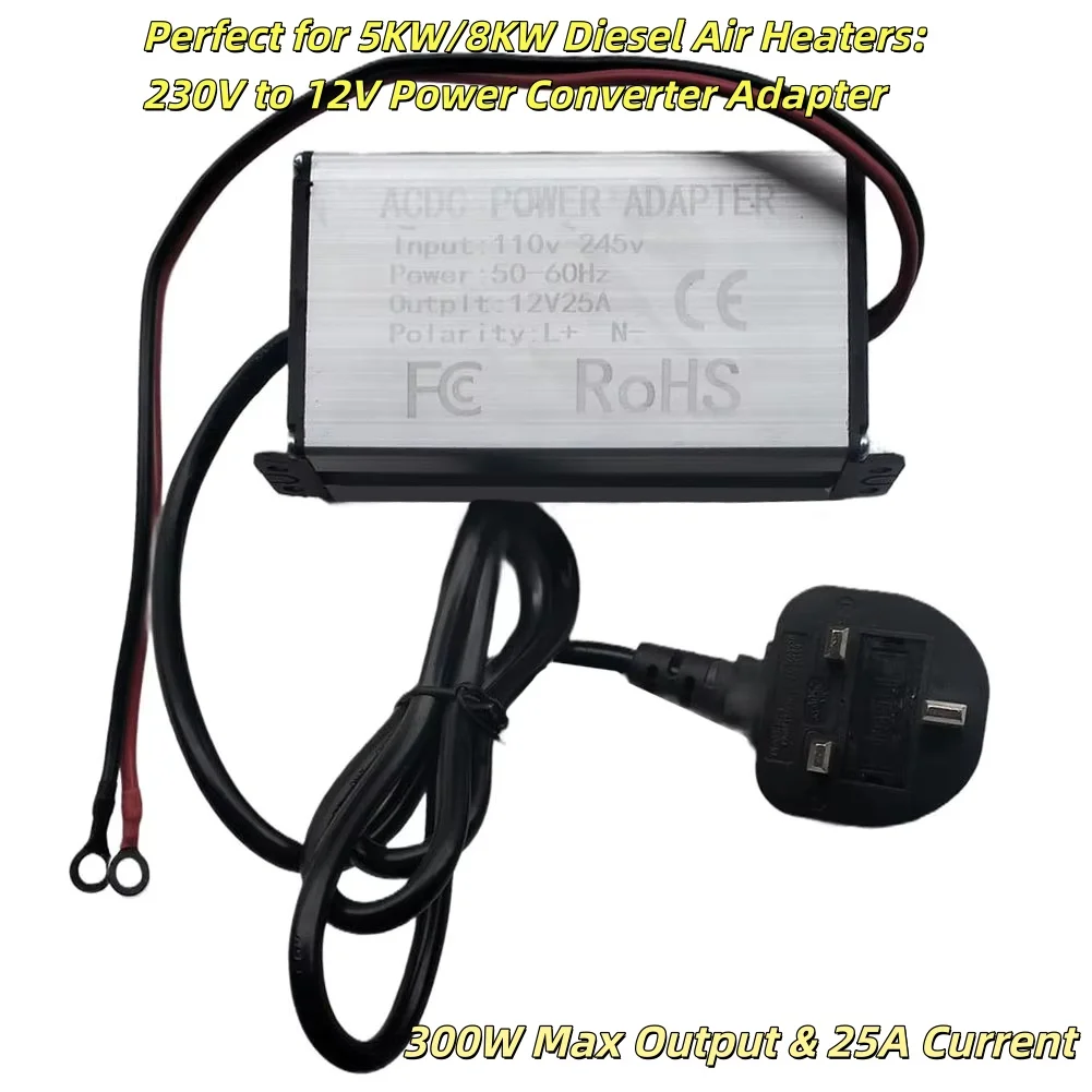 Power Converter Adapter 230V to 12V for 5KW 8KW Allinone Diesel Air ...