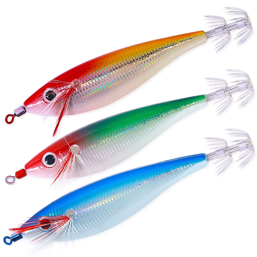 Luminous-Egi-Eging-Squid-Jigging-Lures-10cm-10g-Wood-Shrimp-Squid-Hooks ...