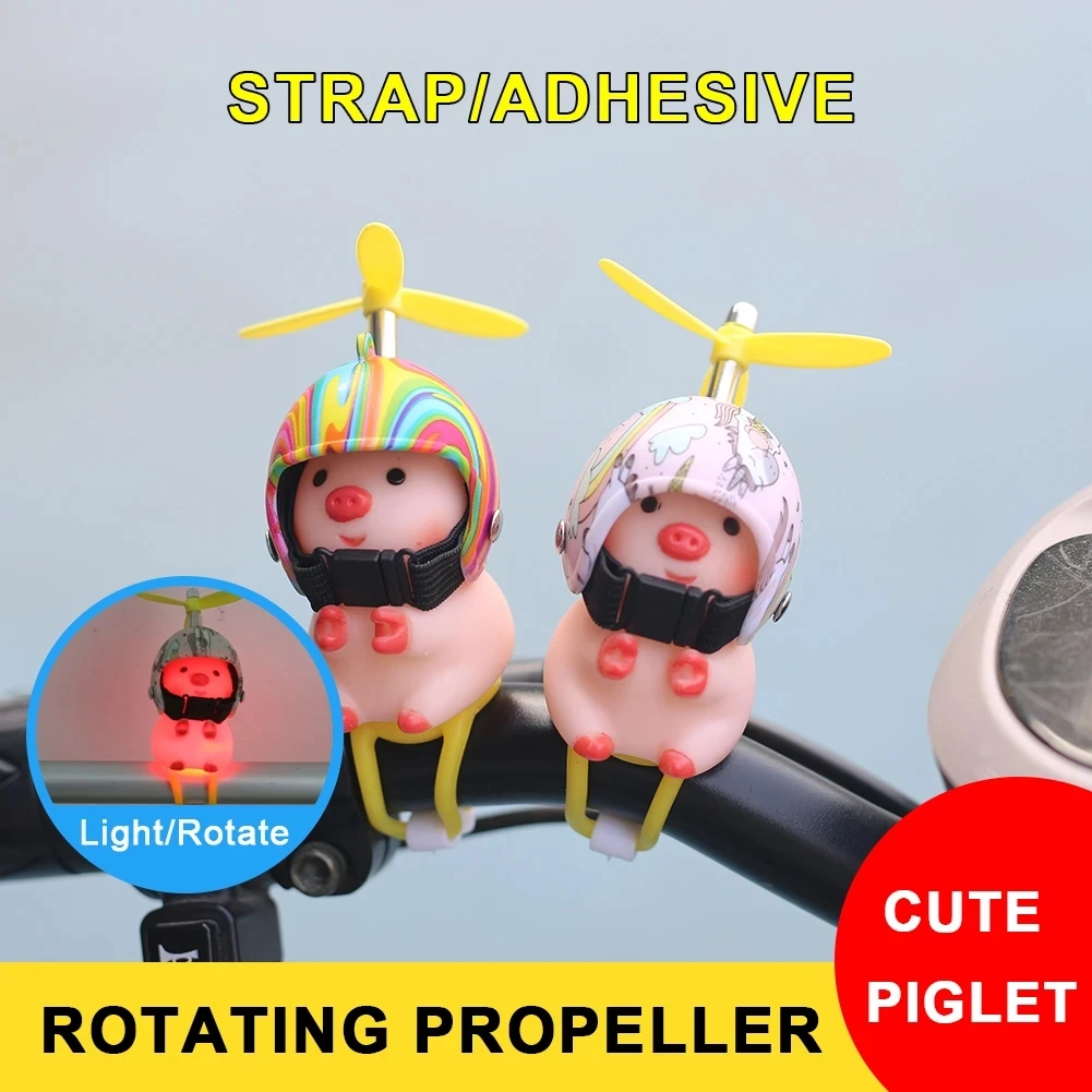 Cute-Motorcycle-Decoration-Piglet-with-Helmet-Anime-Ornaments-Electric ...