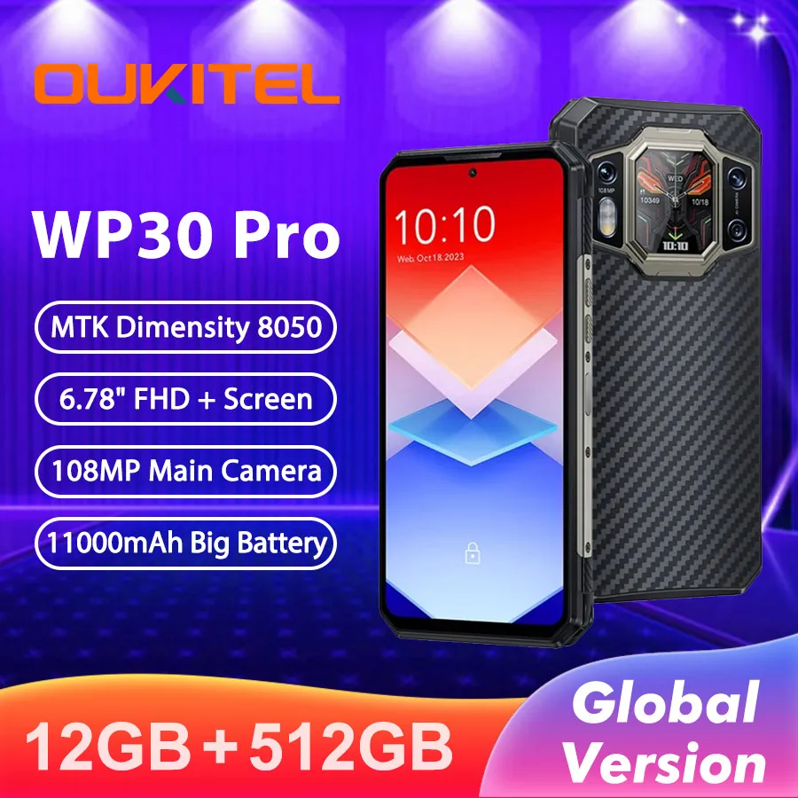 Oukitel-WP30-Pro-5G-Rugged-Telem-veis-120W-Super-Charge-11000-mAh-6-78 ...