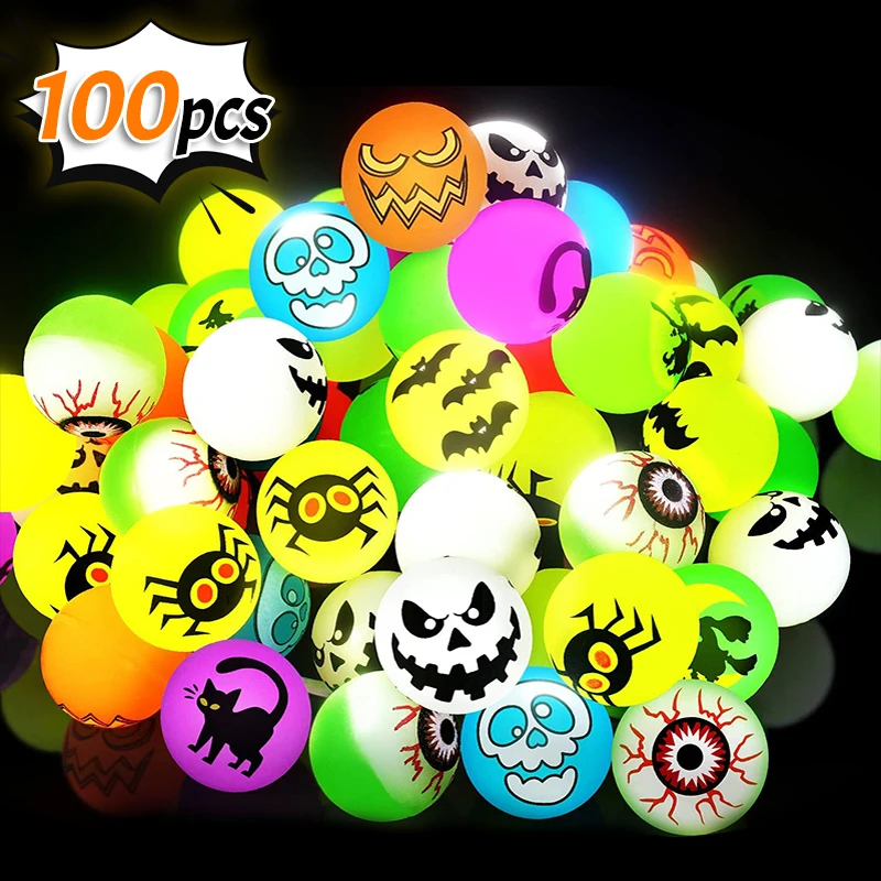 100-10Pcs-Halloween-Glow-in-The-Dark-Bouncing-Balls-Toy-Kids-Trick-or ...