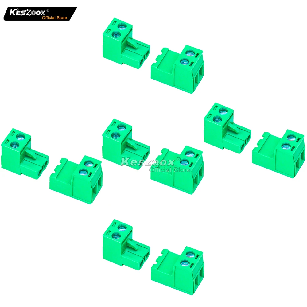 Keszoox 5 Set 5.08mm 2 Pin Male & Female Phoenix Type Connector No ...