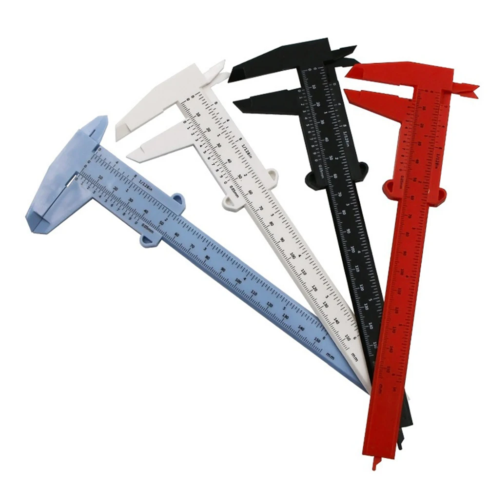 0-150mm Vernier Calipers Double Rule Scale Plastic Ruler For Jewelry ...