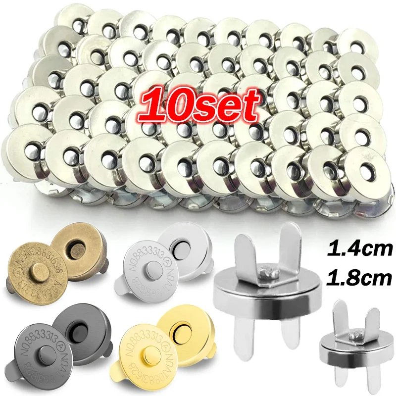 1-10set-Magnetic-Snap-Button-Invisible-No-stitch-Bag-Fasteners-Clasps ...