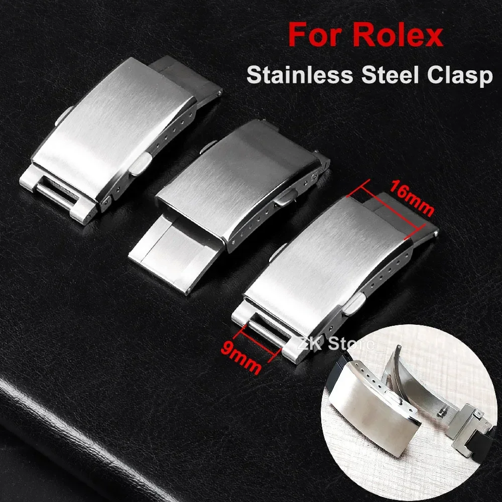 Watchdives-Watch-Clasp-9mm-16mm-Silver-Folding-Safety-Milled-Clasp ...