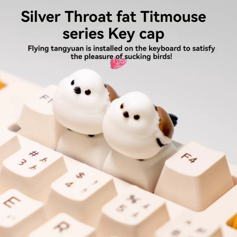 MiFuny-Cute-White-Bird-Keycap-Personalized-Resin-Material-Handmade ...