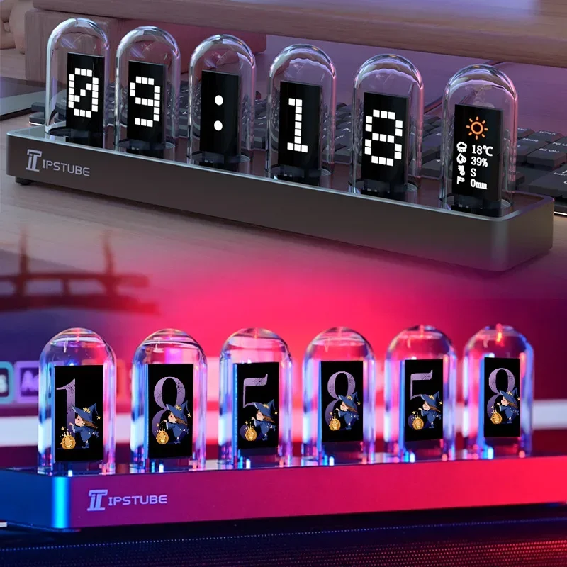 RGB-LED-Nixie-Tube-Clock-Glows-IPS-Color-Screen-DIY-Analog-Digital-Tube ...