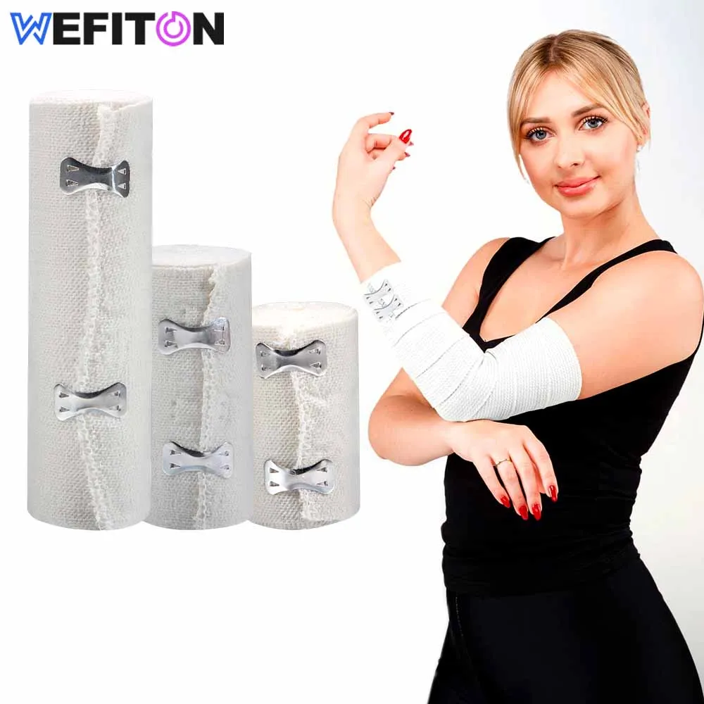 1Roll-Elastic-Bandage-Wrap-with-Clips-Breathable-Athletic-Sport ...