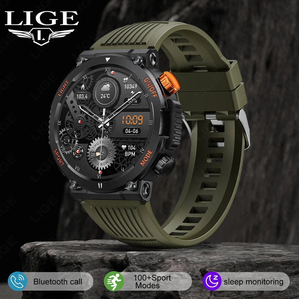 LIGE-New-Compass-Watch-For-Men-Smart-Watch-Sports-Fitness-Watches-IP67 ...