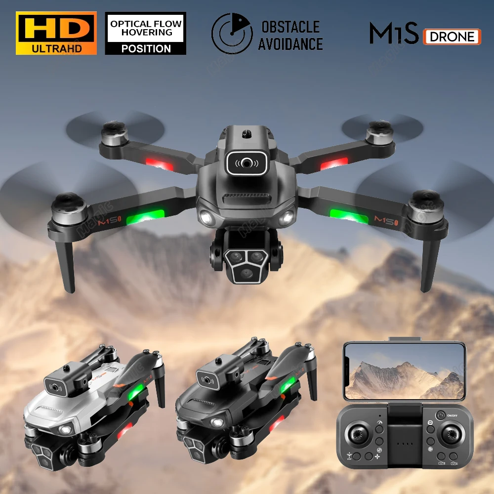 New-M1s-Mini-Drone-4K-Professinal-Three-Camera-Wide-Angle-Optical-Flow ...