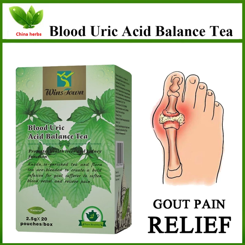 40 Pcs/2 Packs Herbal Blood Uric Acid Balance Gout Arthritis Treatment Diuretic Liver Kidney ...