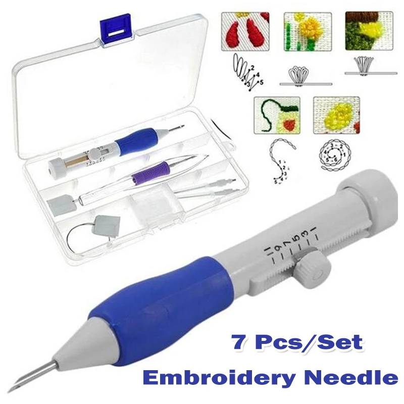 Magic-Embroidery-Punch-Needle-Kit-Stitching-Tool-Set-Embroidery-Needle ...