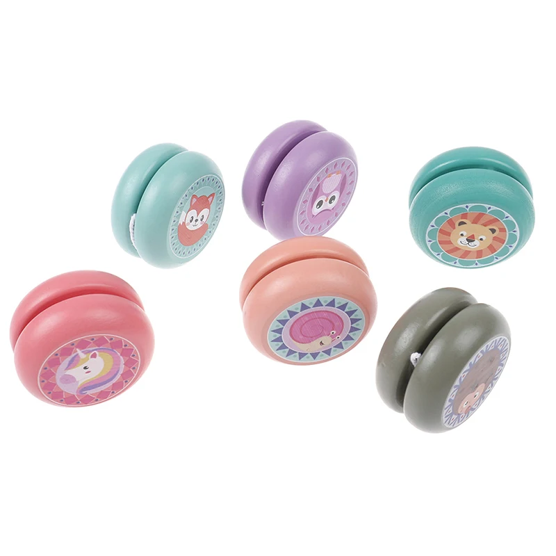 YOYO,B--Yo yo en bois avec College'animaux mignons pour enfant, jouet ...