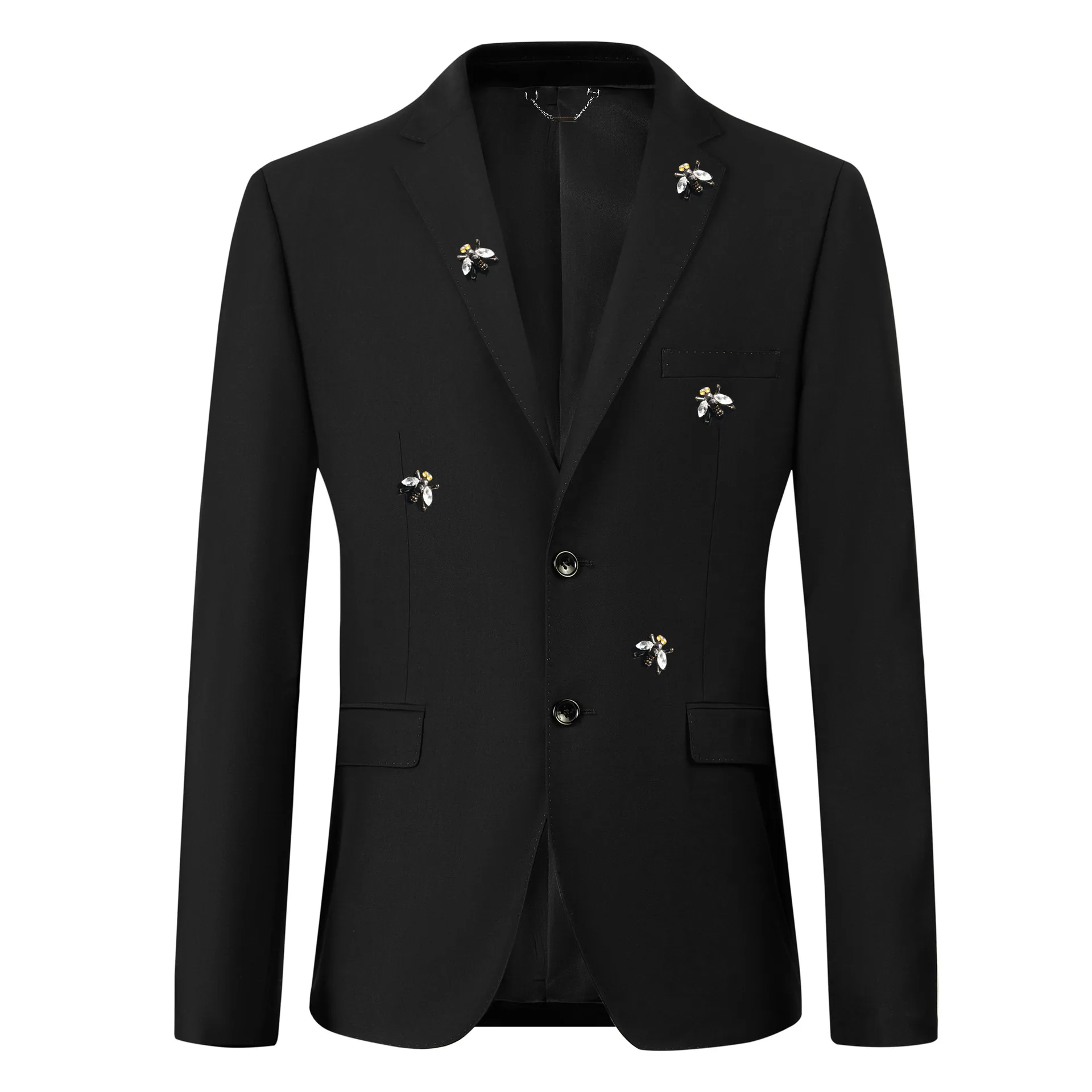 Handmade Bee Embroidery Suit Jacket for Men Autumn/Winter Casual ...