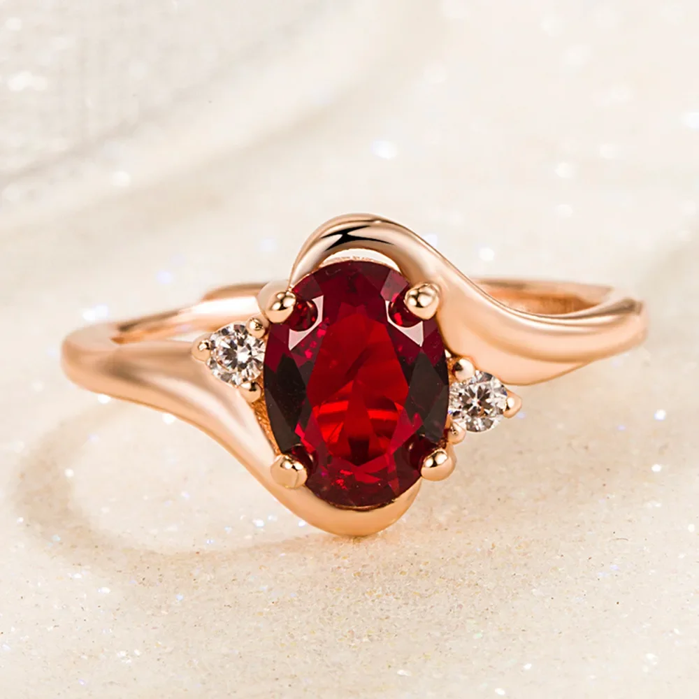 New-S925-Sterling-Silver-Ring-Ruby-Classic-Ring-Adjustable-as ...