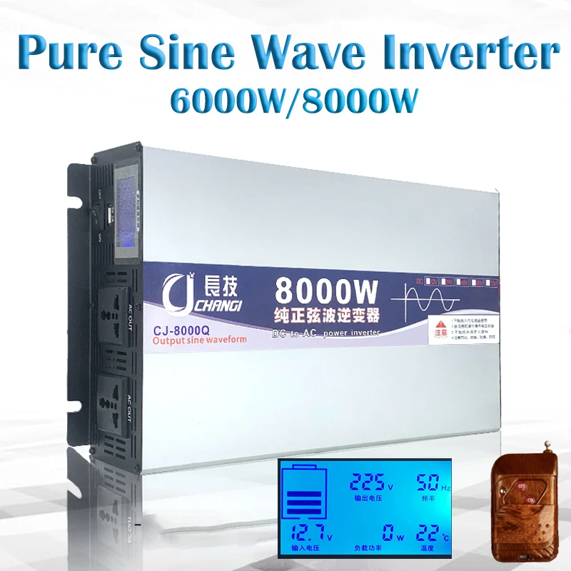 Pure Sine Wave Inverter 12v 220v Power 4000W 5000W 6000W 8000W Solar ...