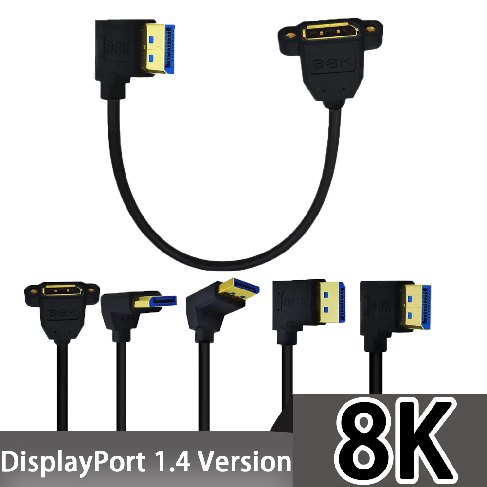 With-Screw-Panel-Mount-DP-Displayport-Cable-90-Degree-Displayport-Cable ...