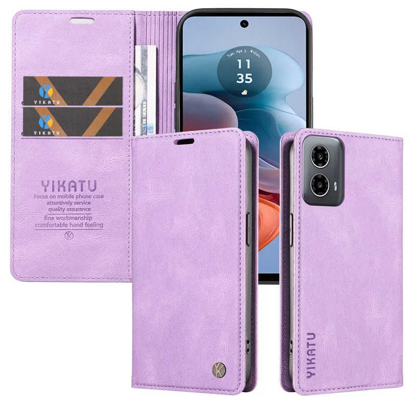 Luxury Leather Wallet Case with Magnetic Flip Cover for Moto G85 5G ...
