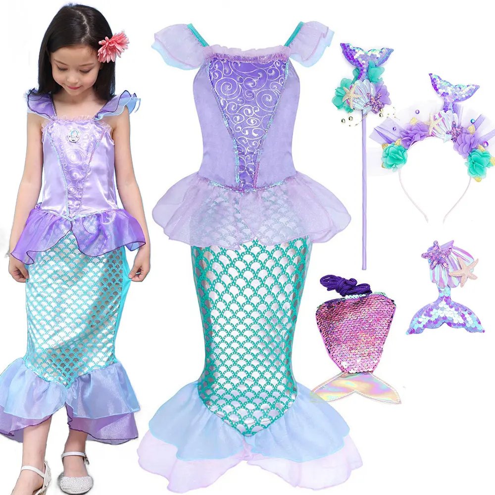 NEW-Casual-Ariel-Mermaid-Costume-for-Toddler-Dress-up-Party-Girls-Siren ...