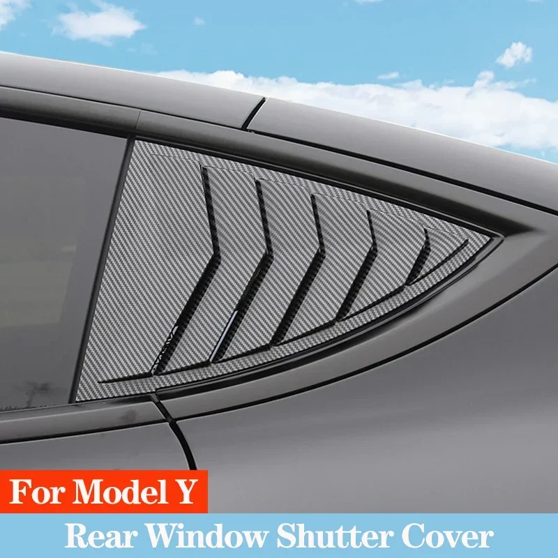 Car-Rear-Window-Shutter-Cover-Trim-Window-Louver-Side-Vent-Carbon-Fiber ...