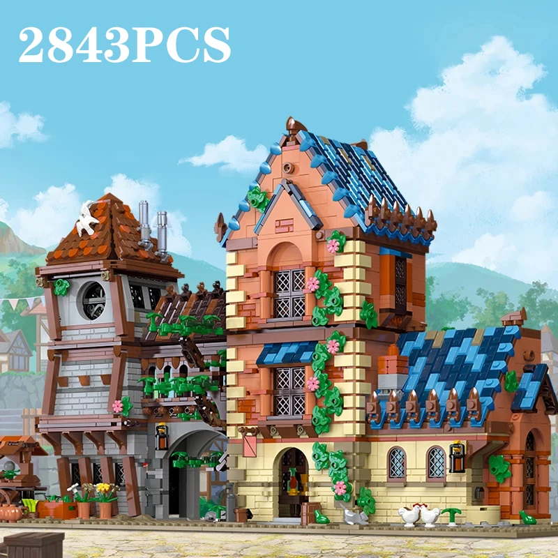 2843PCS-Medieval-Tavern-Building-Block-Creative-City-Street-View-MOC ...
