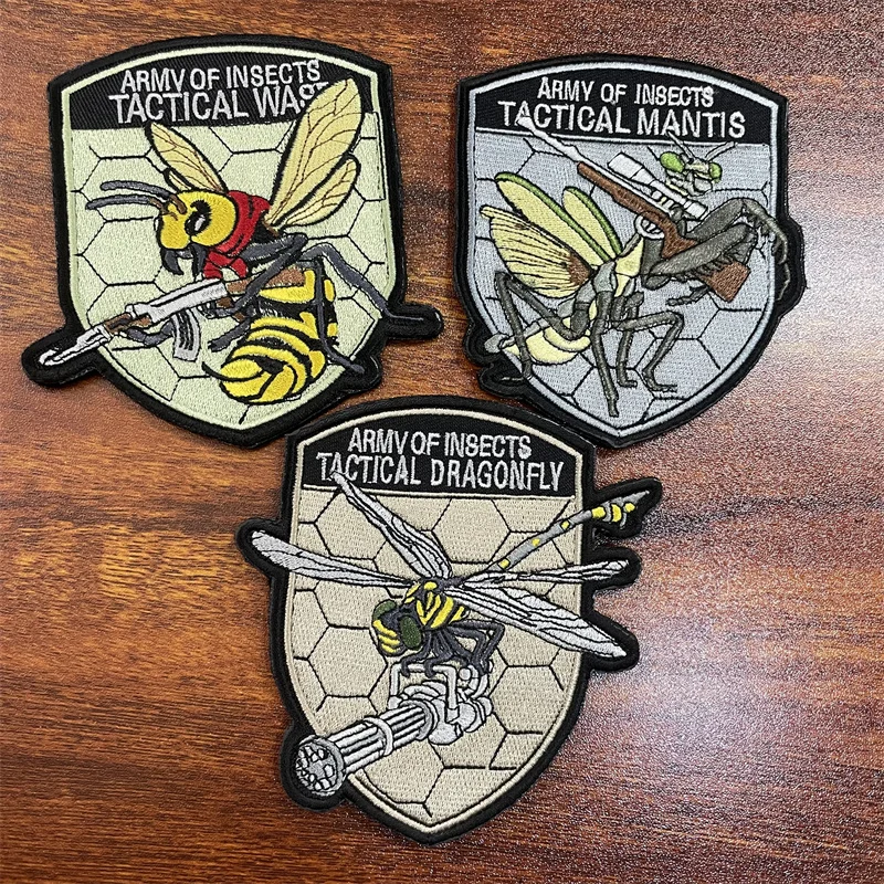 Insect-Legion-Embroidered-Patches-Dragonfly-Bee-Mantis-Tactical-Morale-Badge-Outdoor-Backpack ...