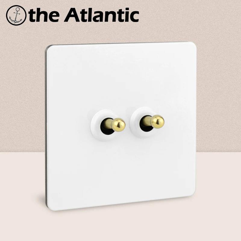 White Toggle Switch Electric Socket Stainless Steel Power Outlets EU ...