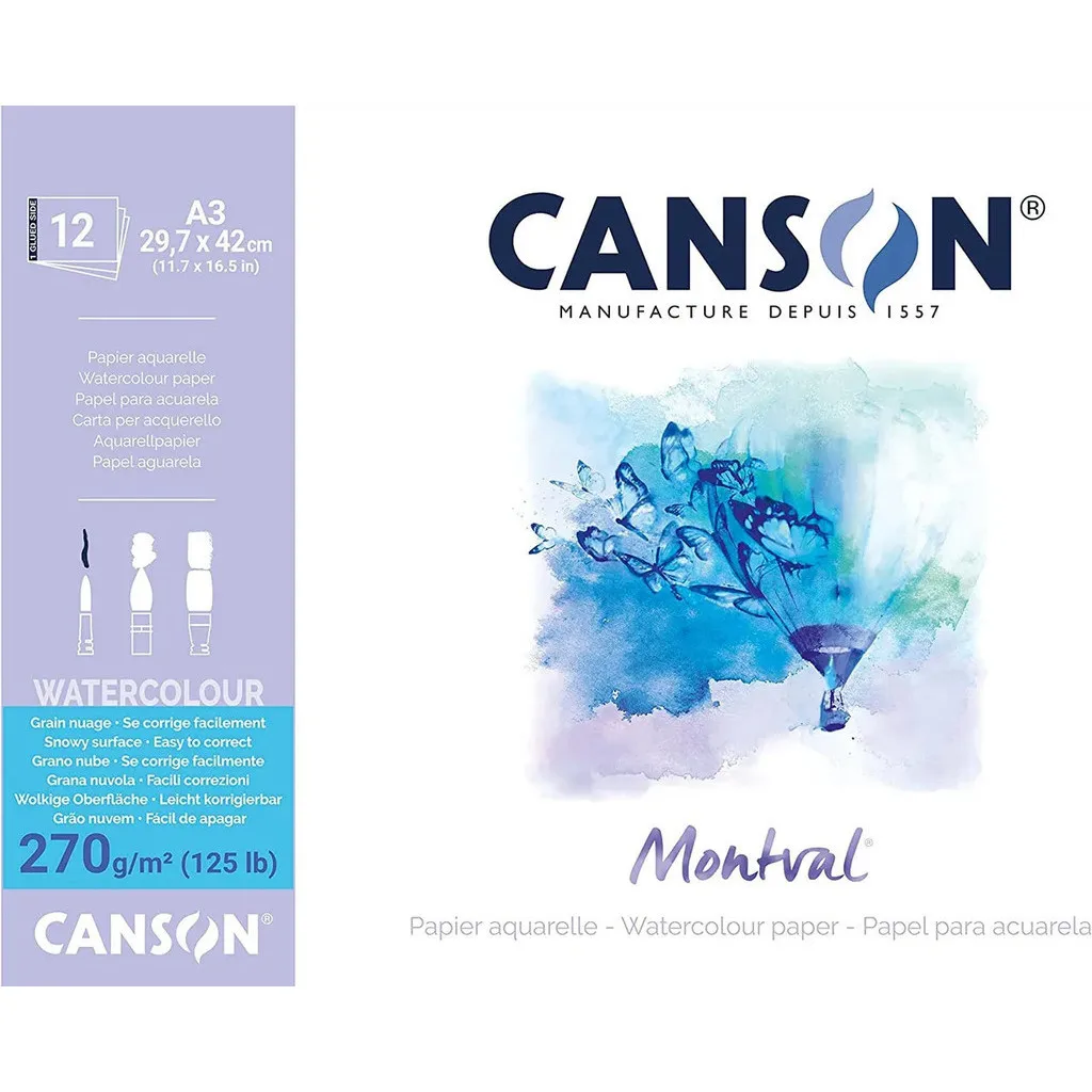 Watercolor Block Montval Torchon 12 Leaves 270g Canson - AliExpress 21