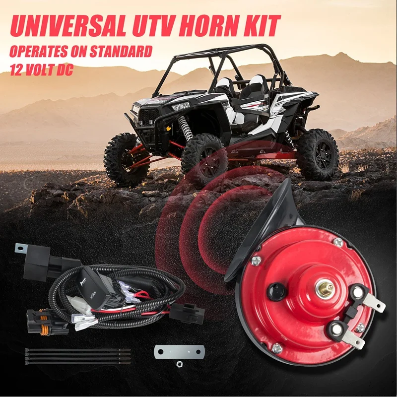 UTV-ATV-Universal-12V-Horn-Kit-W-Rocker-Switch-For-Polaris-RZR-800-XP ...
