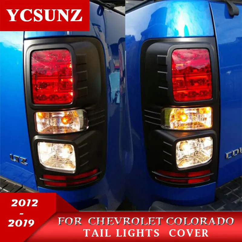 Black Tail Lights Trim ABS Rear Light Cover For Chevrolet Colorado ...