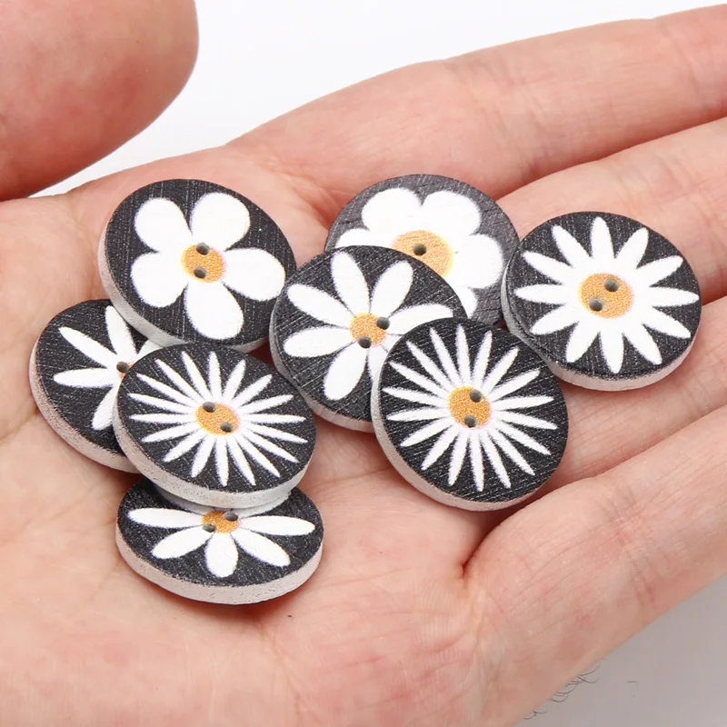 50pcs-lot-15-20-25mm-Natural-Wooden-Round-Flower-Sewing-Buttons-For ...