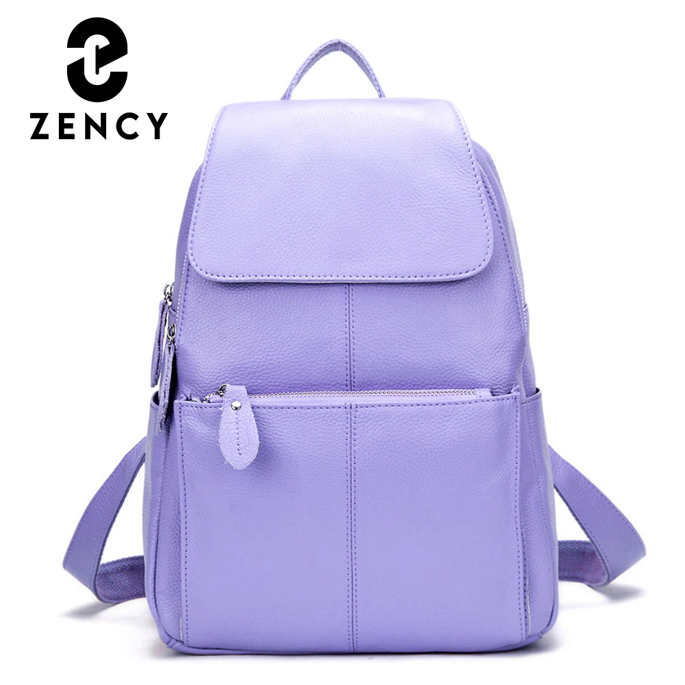 Zency-100-Genuine-Leather-Women-Backpack-Designer-Daily-Large-Travel-Knapsack-Schoolbag-For ...
