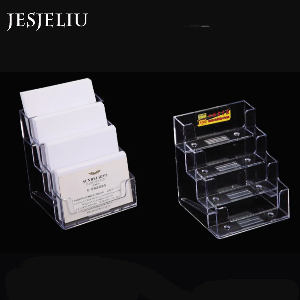 Four-compartment transparent Display Stand desktop business card box ...