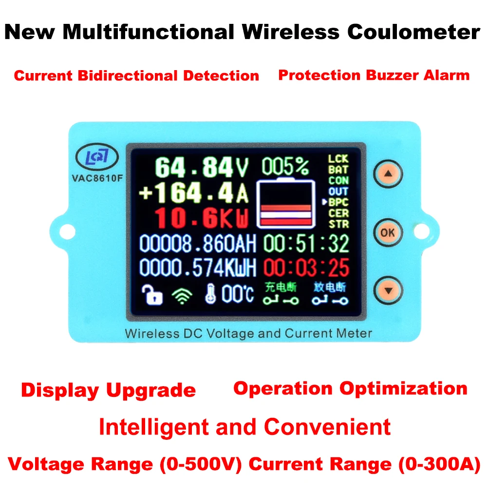 2.4 Inch DC 500V/100V Wireless Voltage Meter Ammeter Solar Battery ...