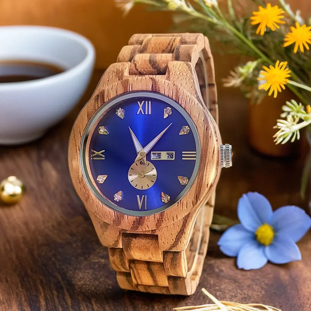 Wood-Wrist-Watch-Women-Fashion-Simulated-Diamond-Dial-Wife-Girlfriend ...