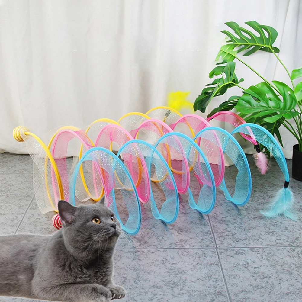 Spiral-tunnel-odorless-Free-shuttle-play-Cat-Tunnel-Toy-Funny-Foldable ...